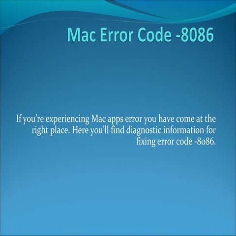 Mac error code 8086 | PPT