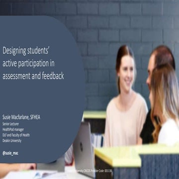 Designing students’ active participation in assessment and feedback | PPT