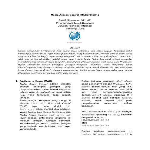 Mac Filtering Pdf