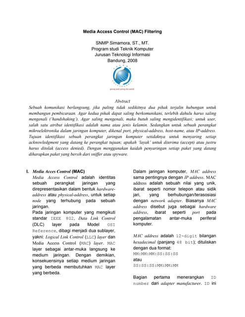 Mac Filtering Pdf