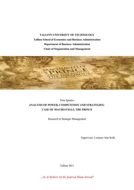 The Machiavelli’s Prince Lesson | PPTX