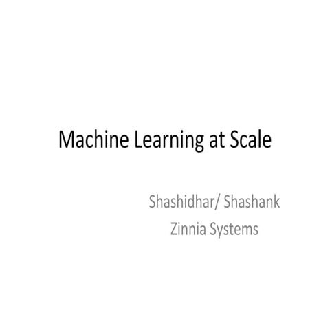 Machine learning at Scale | PPT