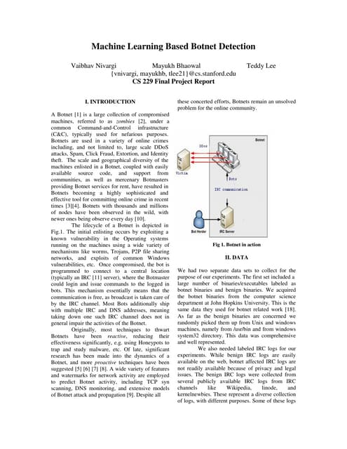 Machine Learning Based Botnet Detection Pdf