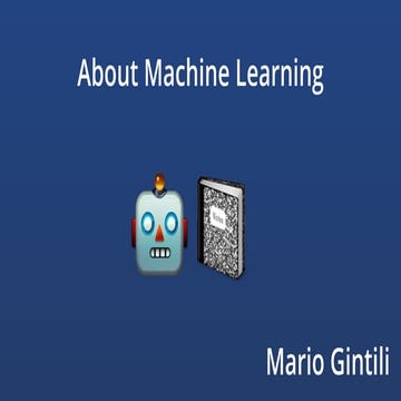 Machine Learning introduction | Mario Gintili | PDF