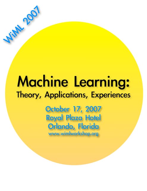 Program Leader, Symbolic Machine Learning and Knowledge ... | PDF