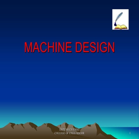 Machine design | PPTX