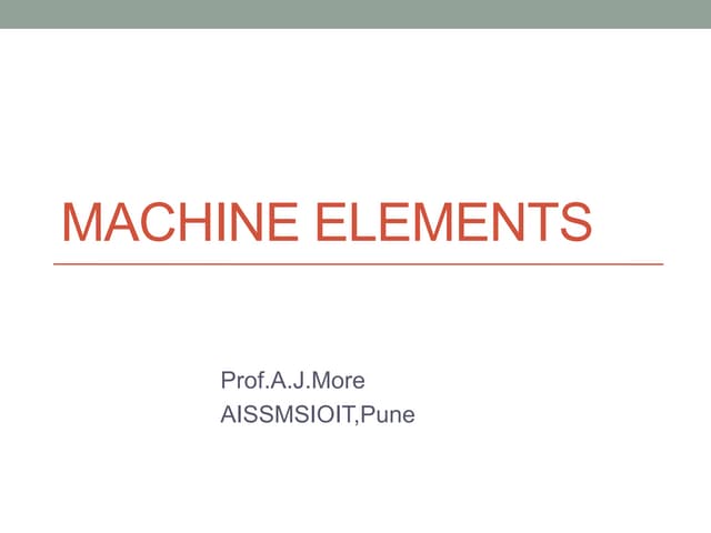 Machine element | PPT