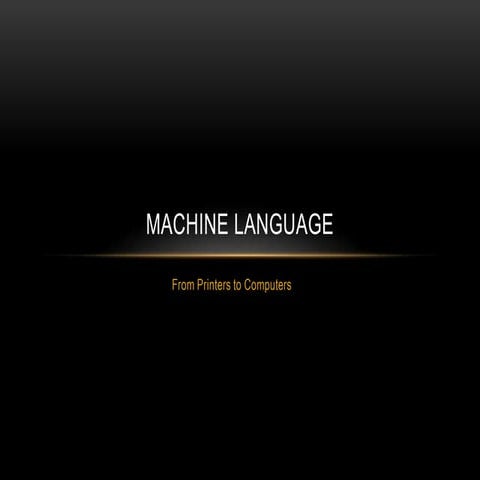 Machine language | PPT