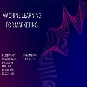 Machine learning: Application in Marketing | PDF