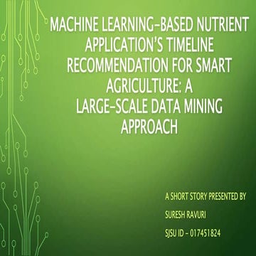 Machine Learning-based Nutrient Application’s Timeline Recommendation ...