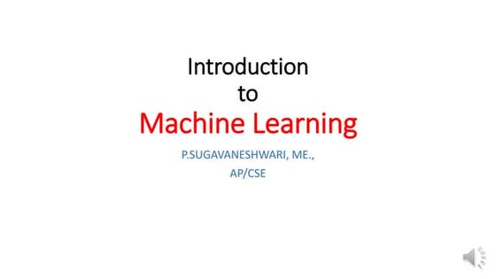 Introduction to Machine Learning - Basics | PPTX