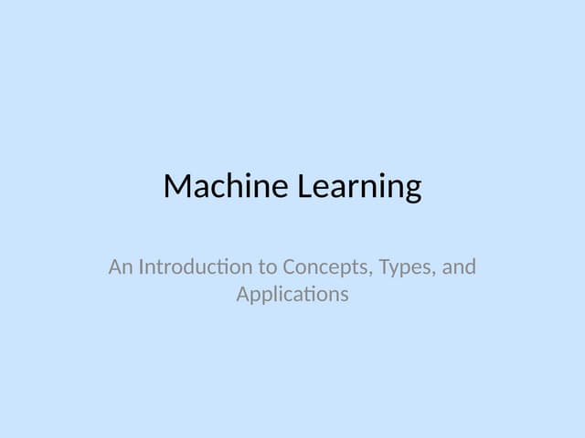 machine learning ppt for the bca sem 6 students | PPTX