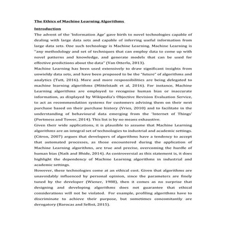 The Ethics of Machine Learning Algorithms | PDF | Technology & Computing