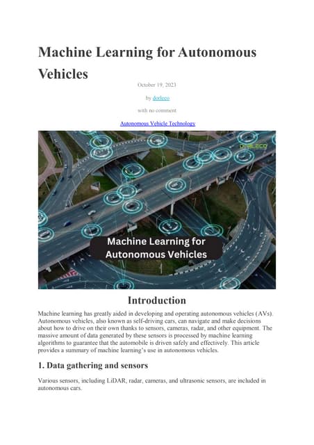 Intel Vision For Autonomous Driving Ppt