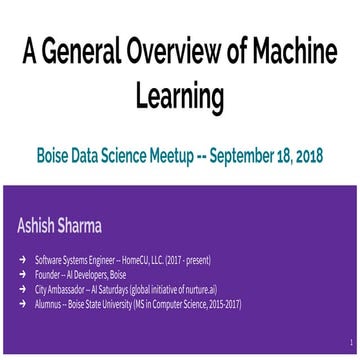 A General Overview of Machine Learning | PPT