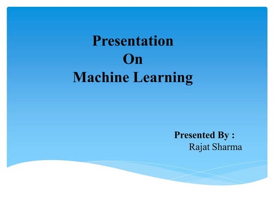 Introduction to machine learning | PPT