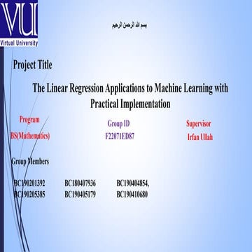 Linear Regression Application Of Machine Learning Pptx