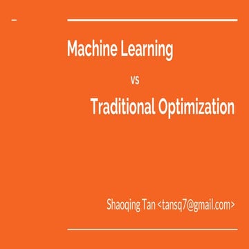 Machine learning vs traditional optimization | PDF | Technology & Computing