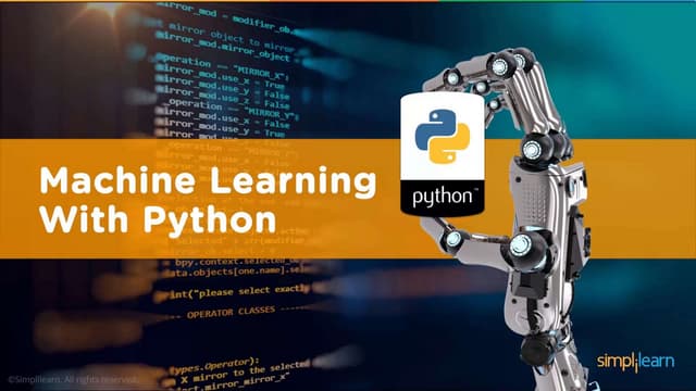 Machine Learning With Python Machine Learning Algorithms Machine 4346