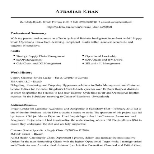 Machine Readable ATS resume - Afrasiab Khan | DOCX