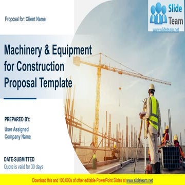 Machinery And Equipment For Construction Proposal Template PowerPoint ...
