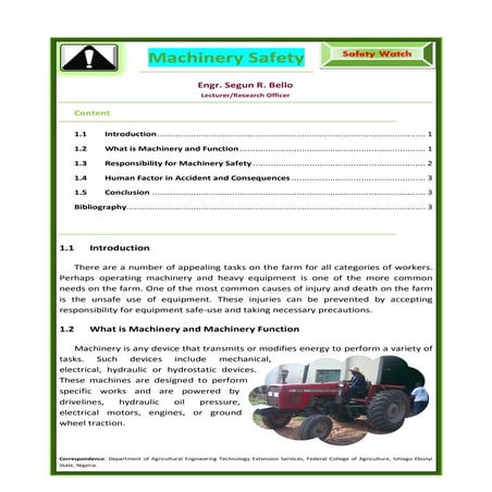 Machinery Safety Tips | PDF