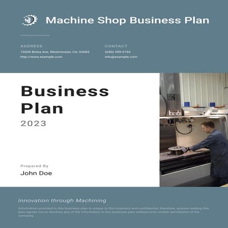 machine shop business plan | PDF