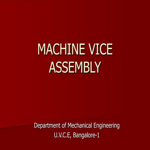 Machine vice assembly | PPT
