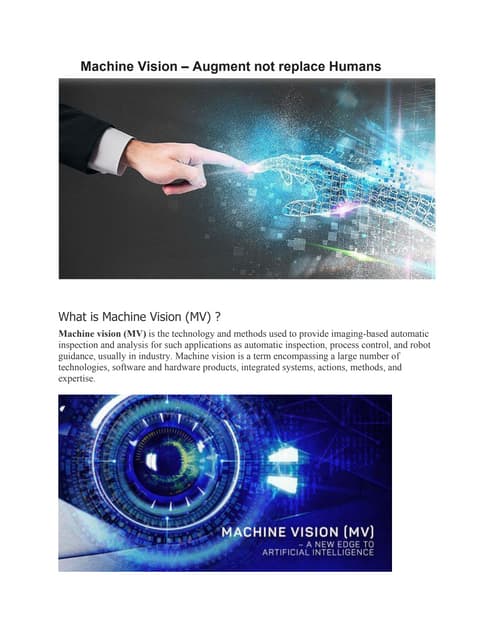 Machine Vision – Augment not replace Humans | PDF Machine Vision – Augment not replace Humans | PDF
