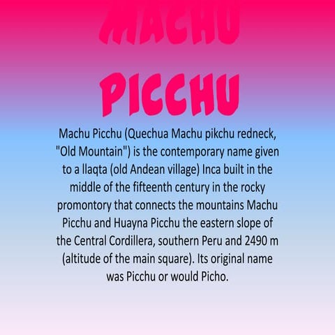 Machu picchu | PPT