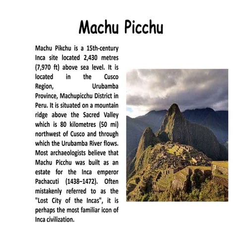 Machu picchu | PPT