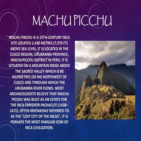 Machu Picchu | PPTX