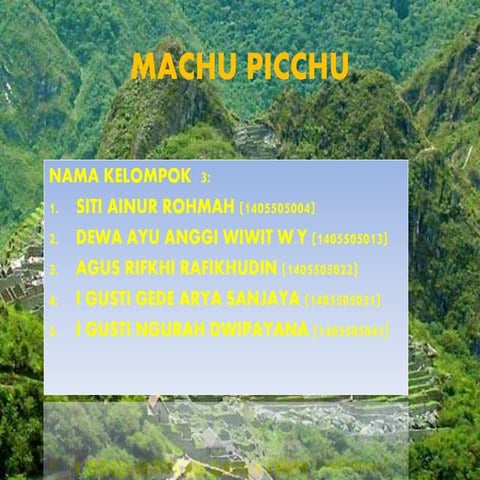 Machu picchu ppt | PPTX