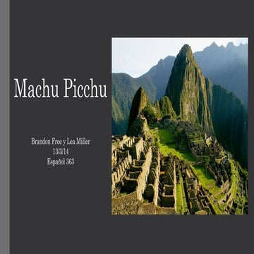 Machu Picchu Presentation | PPTX