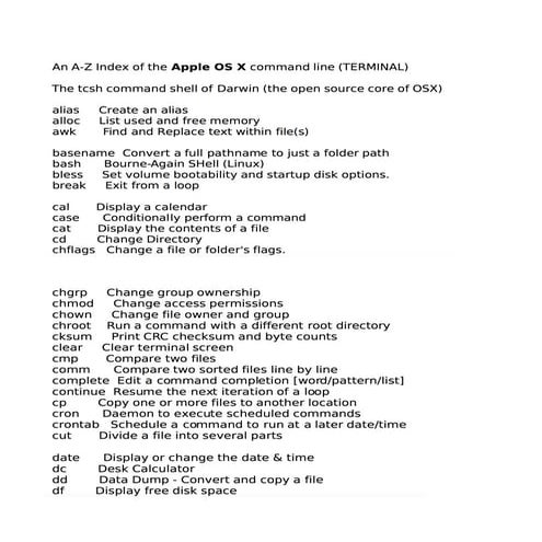 Mac OSx command line (terminal) | PDF