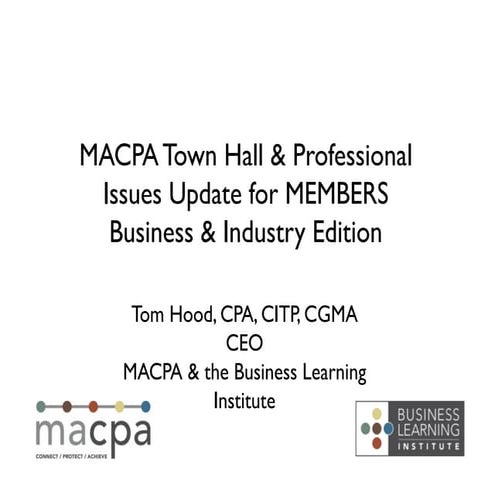 MACPA 2013 Spring Town Hall / PIU Biz&Ind Edition | PDF | Business ...