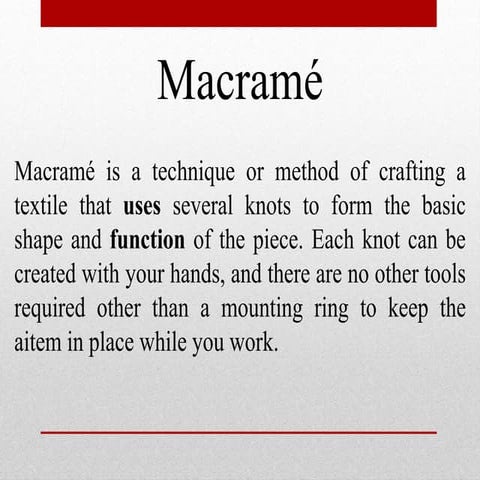Macrame | PPTX