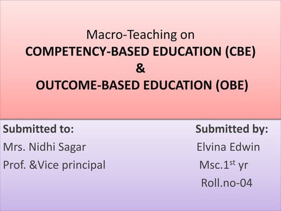 COMPETENCY BASED EDUCATION | PPT