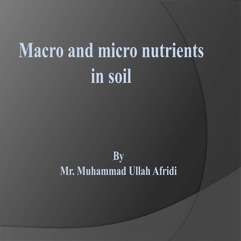 MICRO AND MACRO NUTRITION IN PLANT | PPT