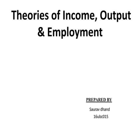 Macroeconmics Theories of income,output& employment ppt and importent ...