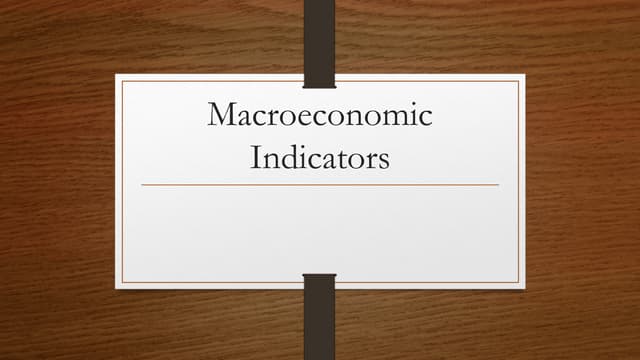 Economic Indicators | PPTX