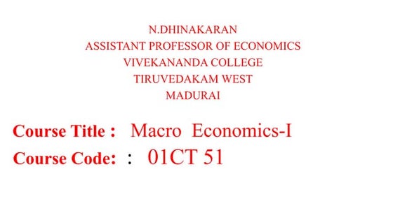 Unit 1 Introduction Macroeconomics Ppt