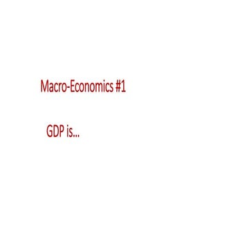 Macro economics #1_gdp_is | PPT