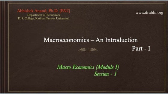 Macroeconomics – An Introduction - II | PPT