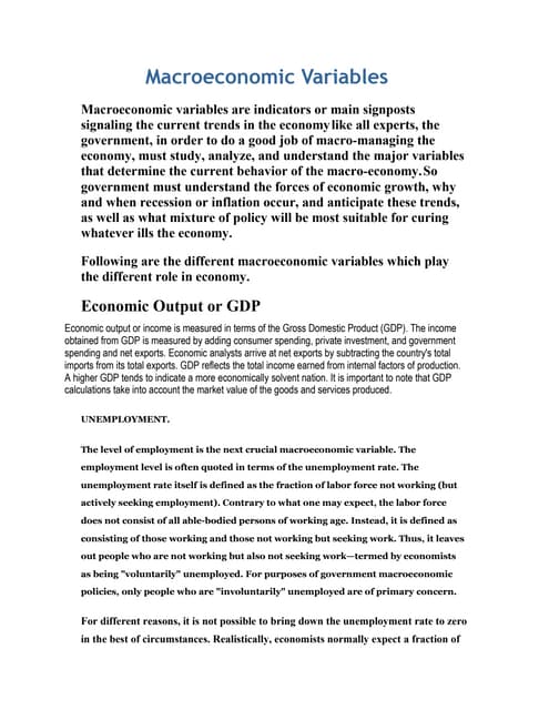 Economics indicators | PPT