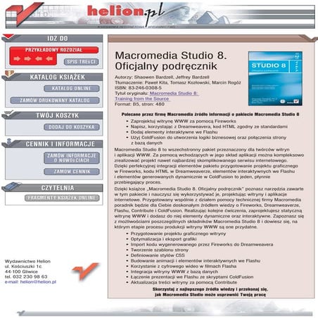 Macromedia Flash 8. Oficjalny podręcznik | PDF