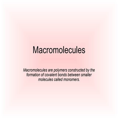Macromolecules carbohydrates | PPT