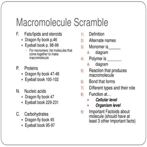 Macromolecule scramble intro | PDF