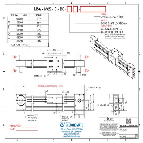 Macron dynamics msa_m6s_specsheet | PDF