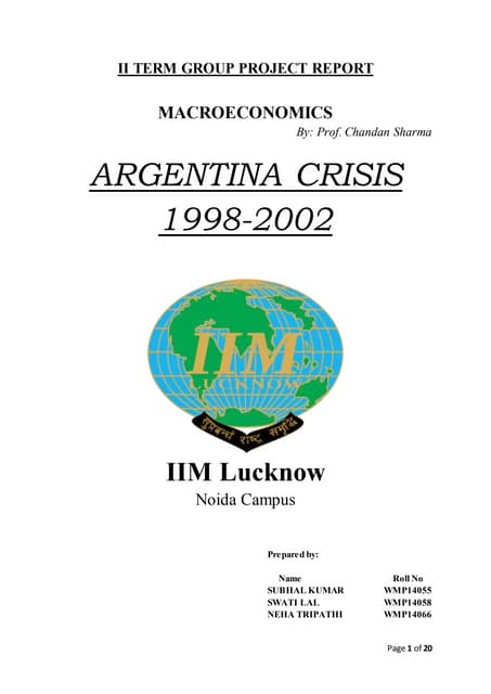 Argentine Economic Crisis 1998-2002 Abstract .docx | Currencies | Economy